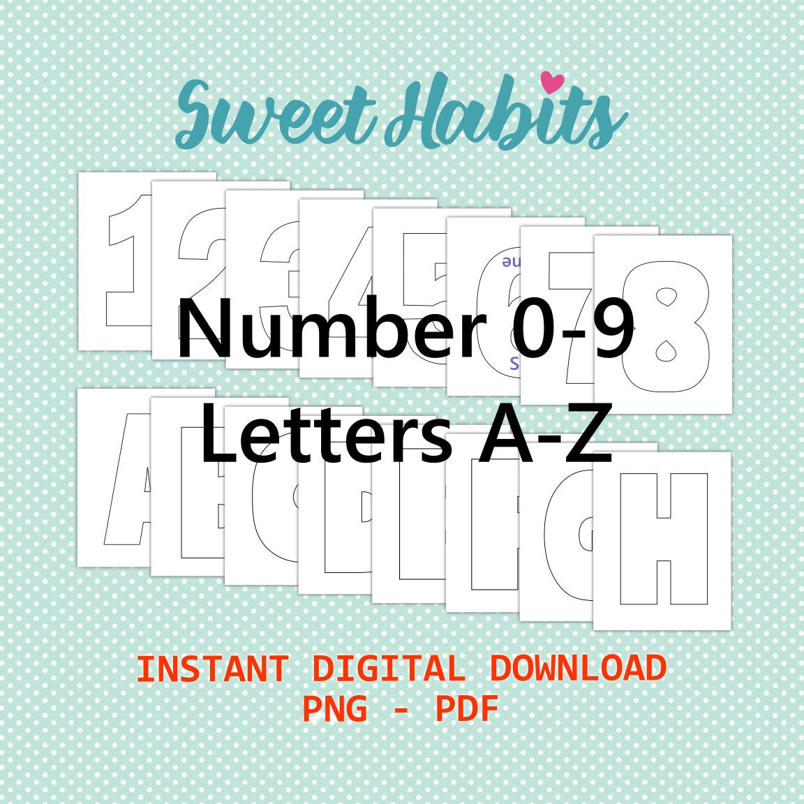 Number and Letter Printable Template for Cakes Digital Cut - Etsy
