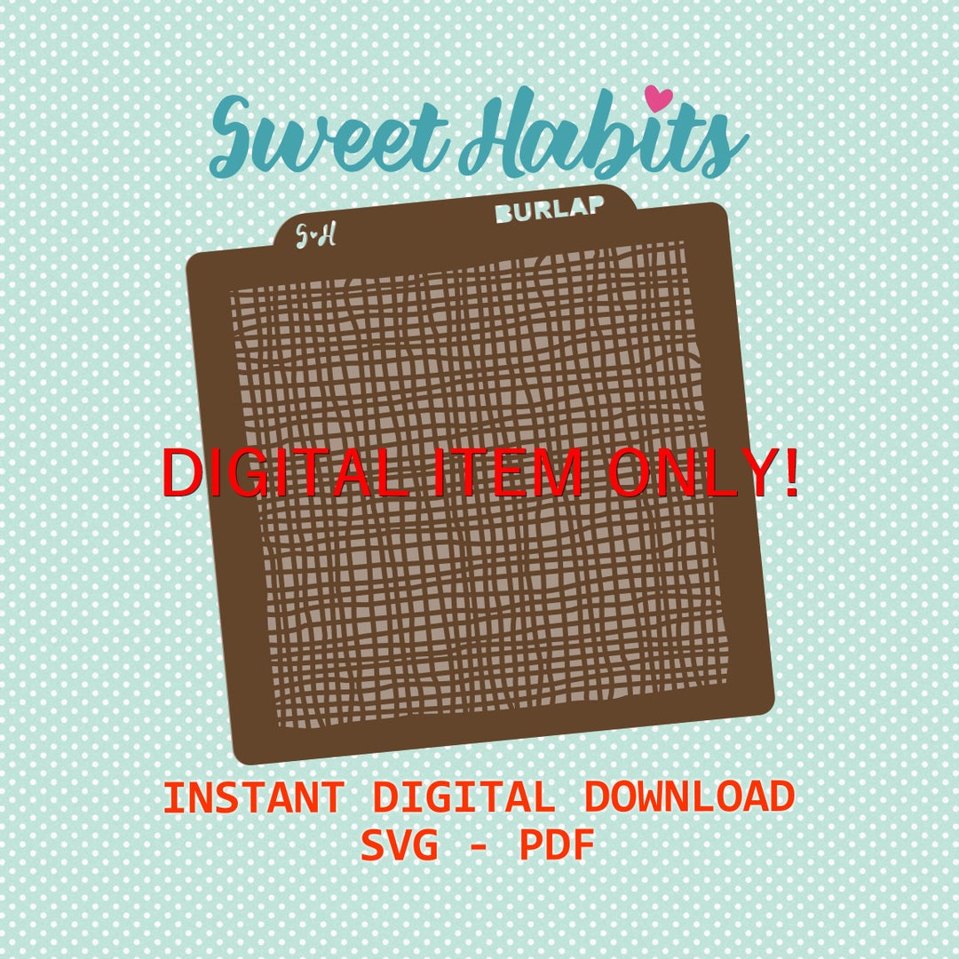 Burlap Linen Fabric Pattern Cookie Stencils - SVG Digital Cut File ...