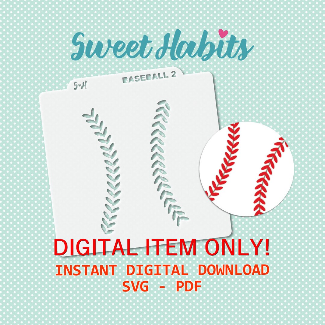 Baseball Threads Cookie Stencils Set - SVG Digital Cut File Printable ...