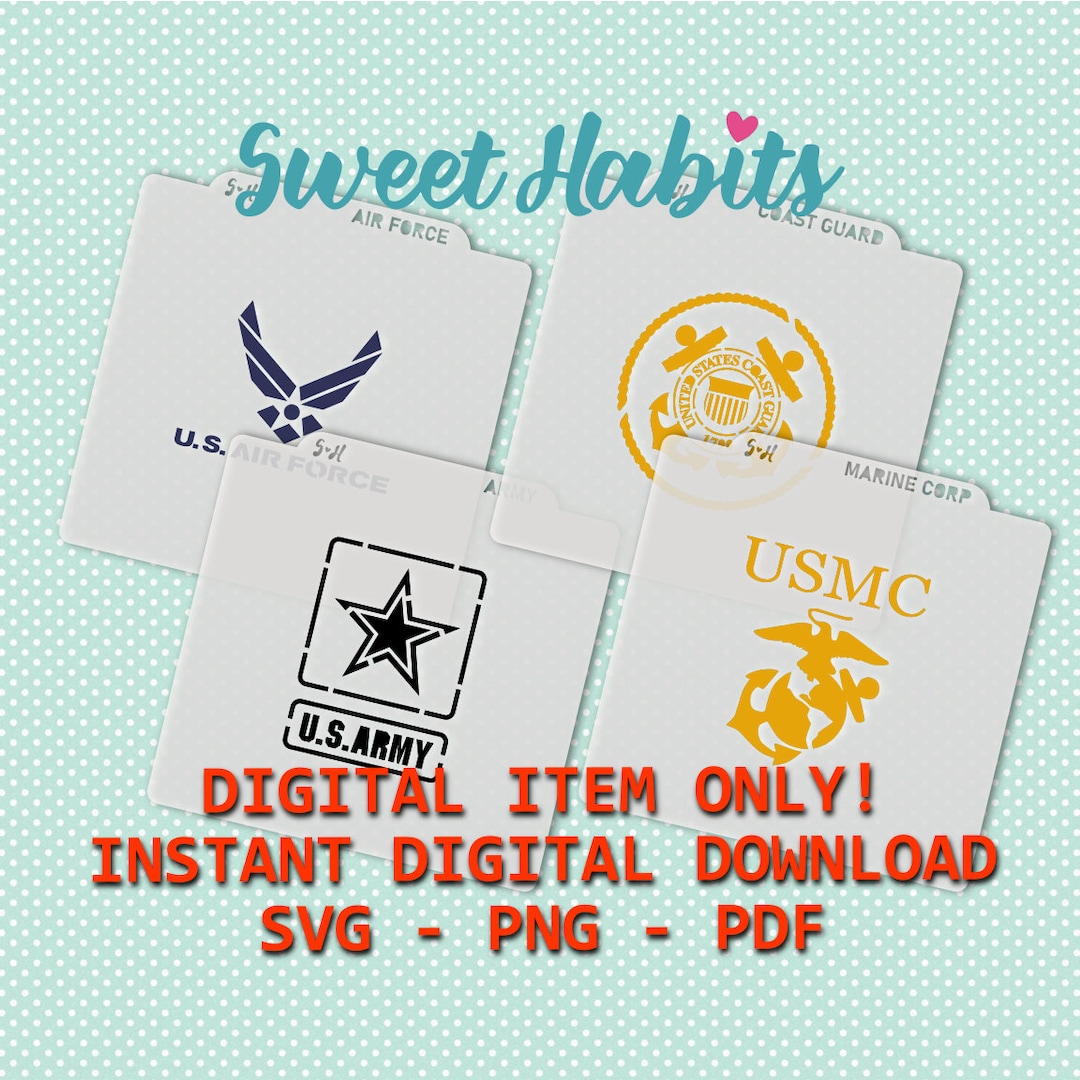 US Military Emblems Group - SVG or Digital Cut File Printable PDF Png ...
