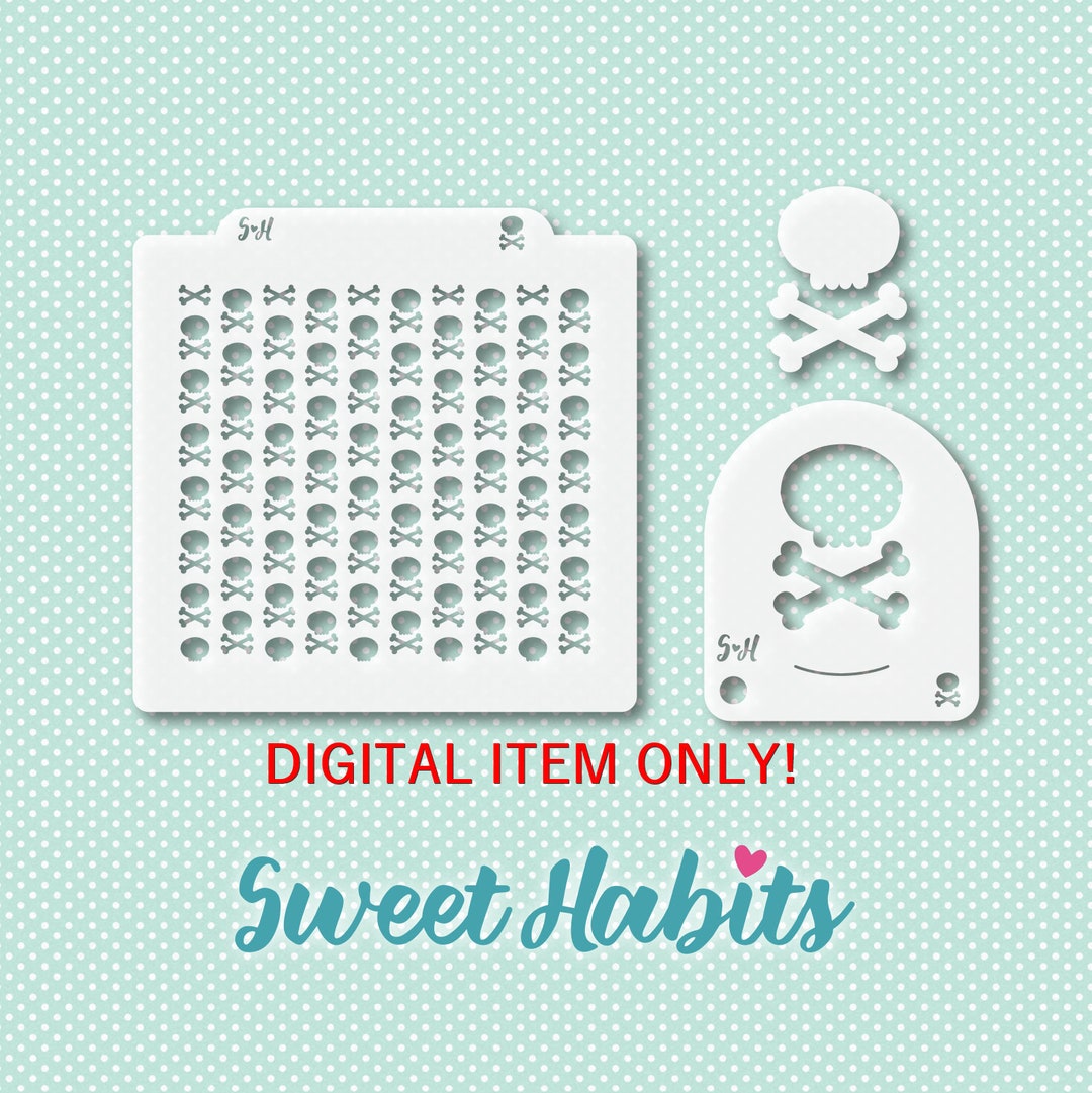 Skull Crossbones Cookie Stencils - SVG Digital Cut File Printable PDF ...