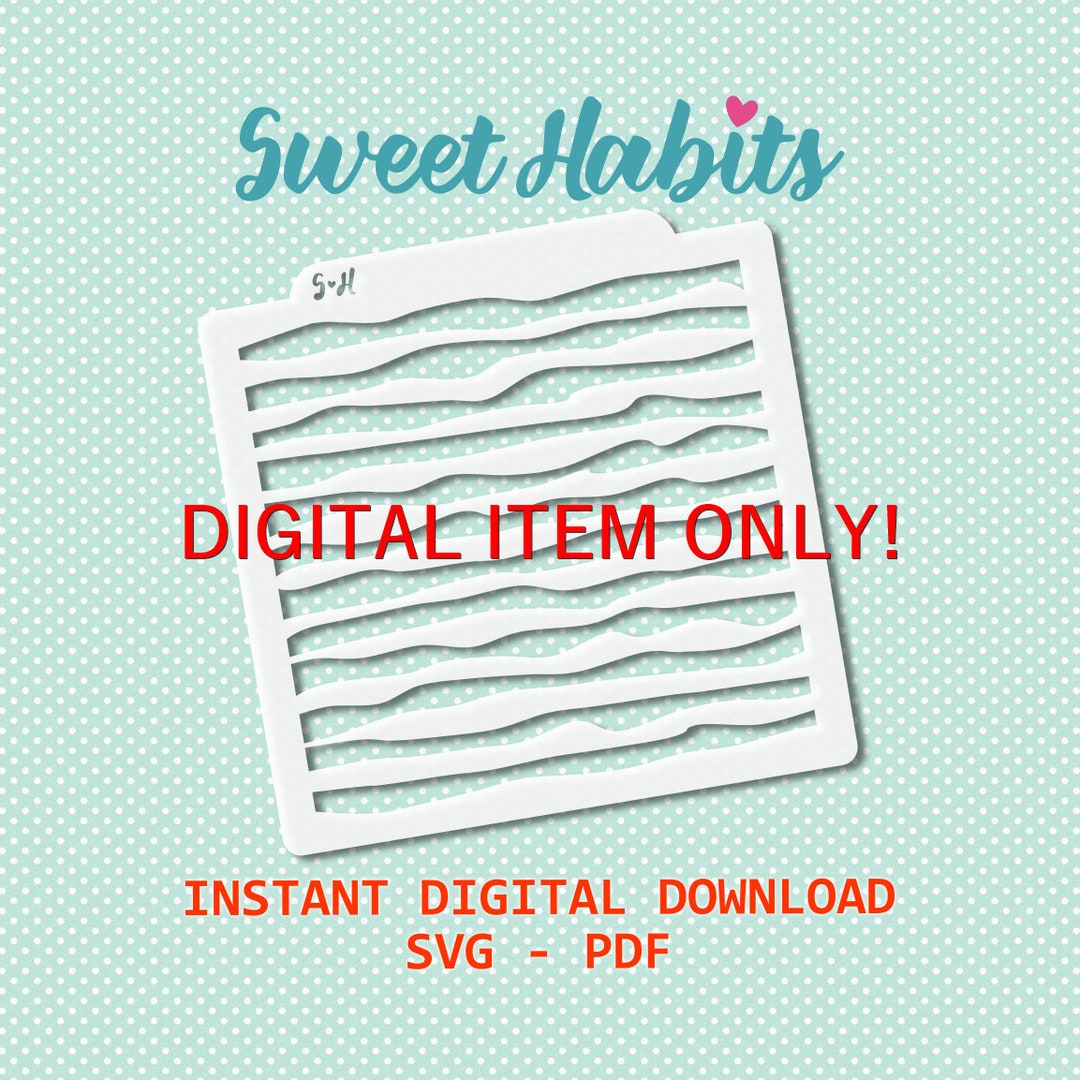 Wave Pattern Design Cookie Stencils - SVG Digital Cut File Printable ...