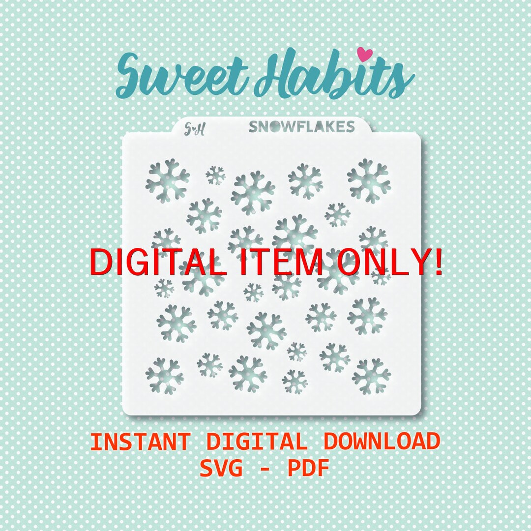Snowflakes Background Cookie Stencils - SVG Digital Cut File Printable ...