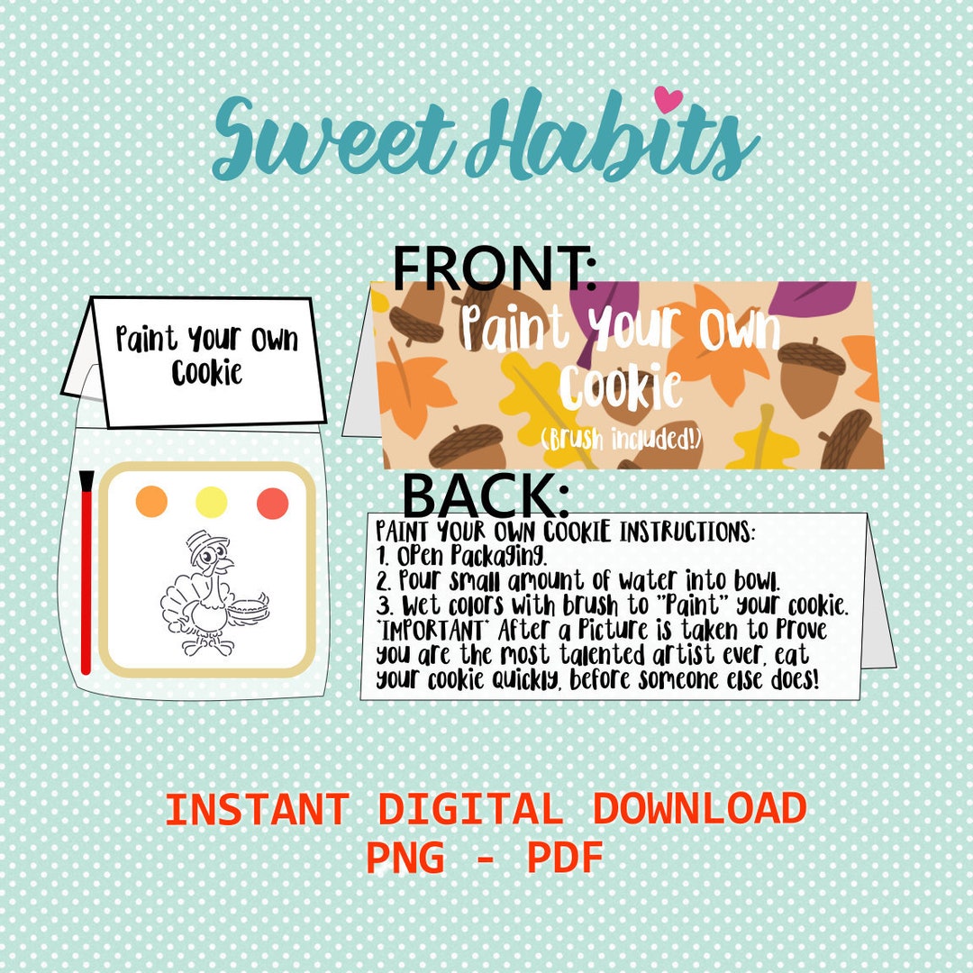 Paint Your Own PYO Label Instructions Fall Theme - Digital Cut File ...