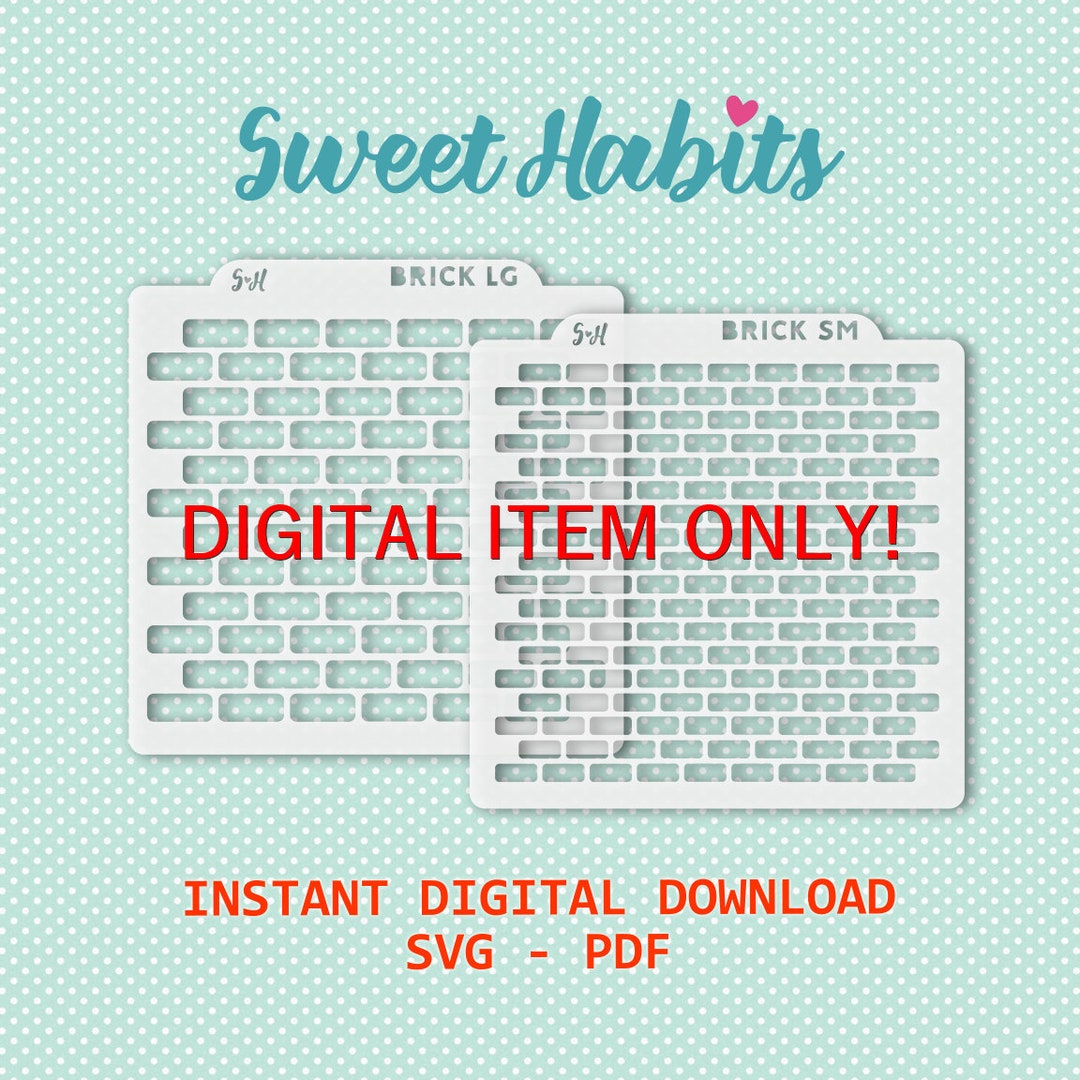 Brick Wall or Chimney Pattern Cookie Stencils Set - SVG Digital Cut ...