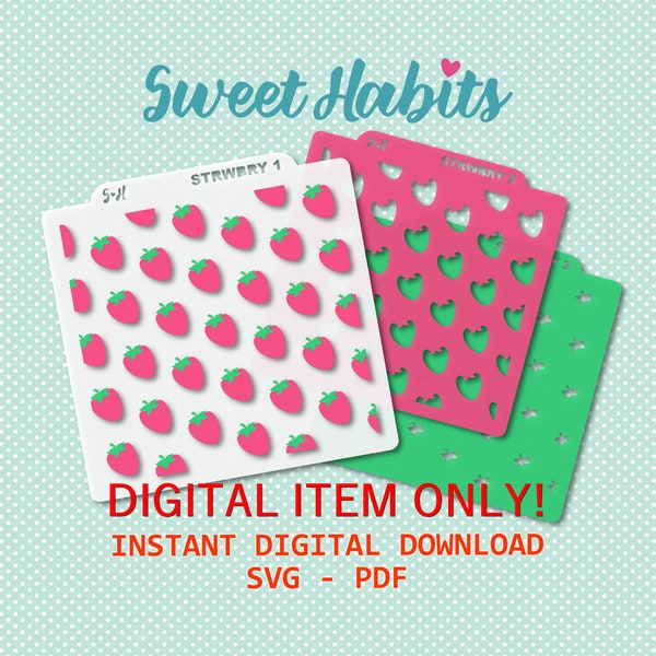 Strawberry Cookie Stencil Svg - Etsy