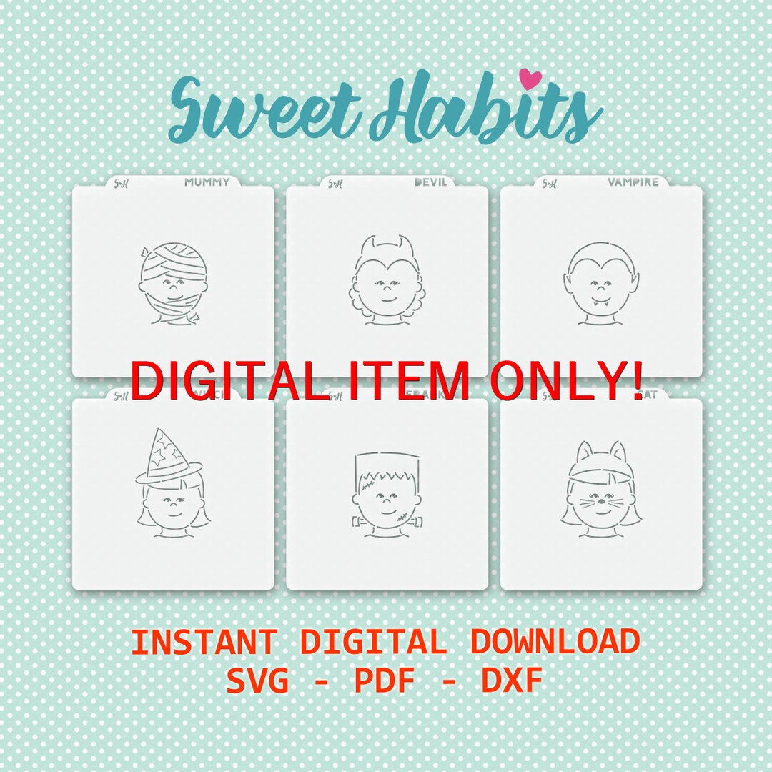 Halloween Costume Kids PYO Cookie Stencil Set for Paint Your Own - SVG ...