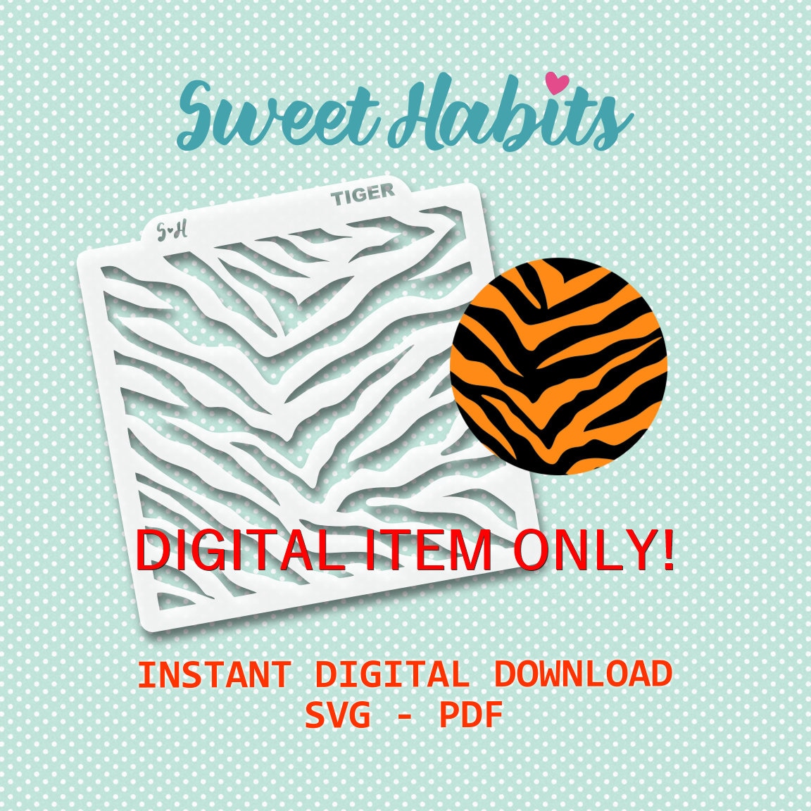 Tiger Print Stencil Printable