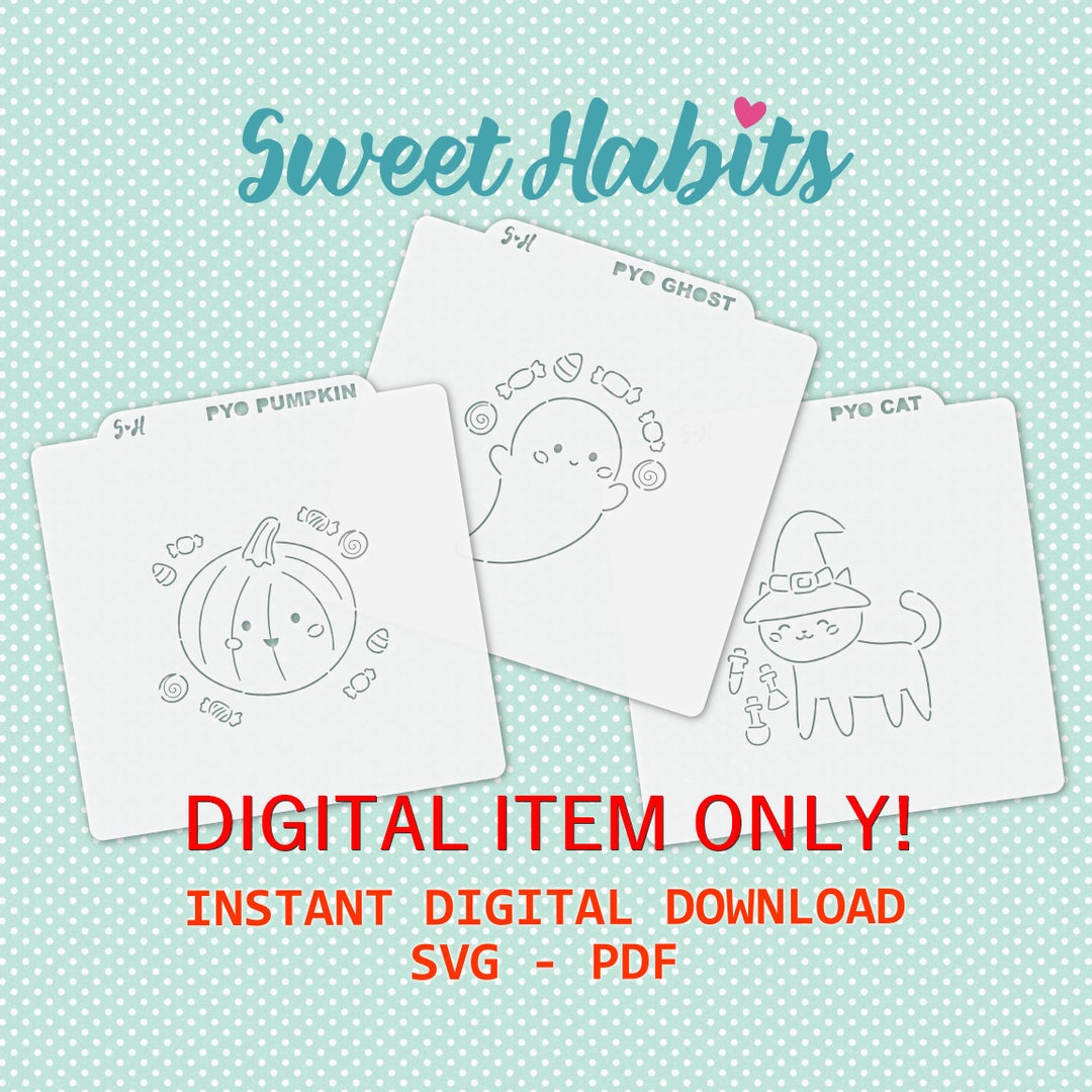 Halloween Set PYO Paint Your Own Cookies Stencils - SVG Digital Cut ...