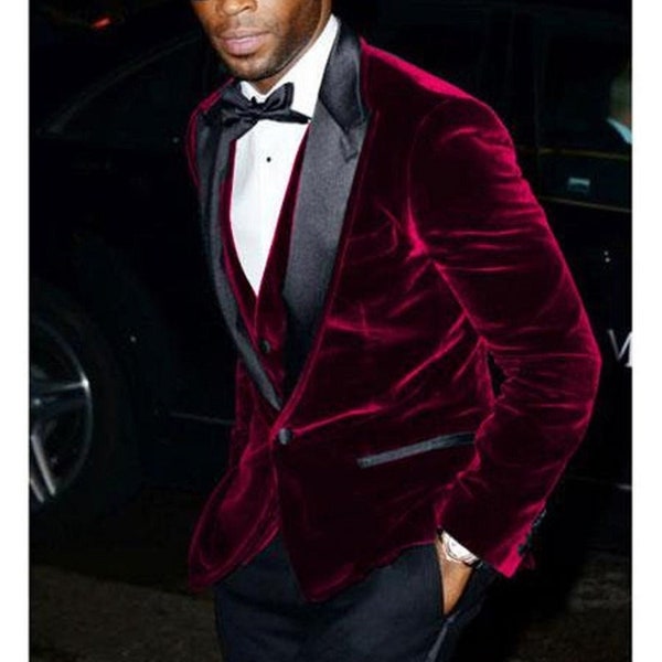Tuxedo Maroon Jacket - Etsy