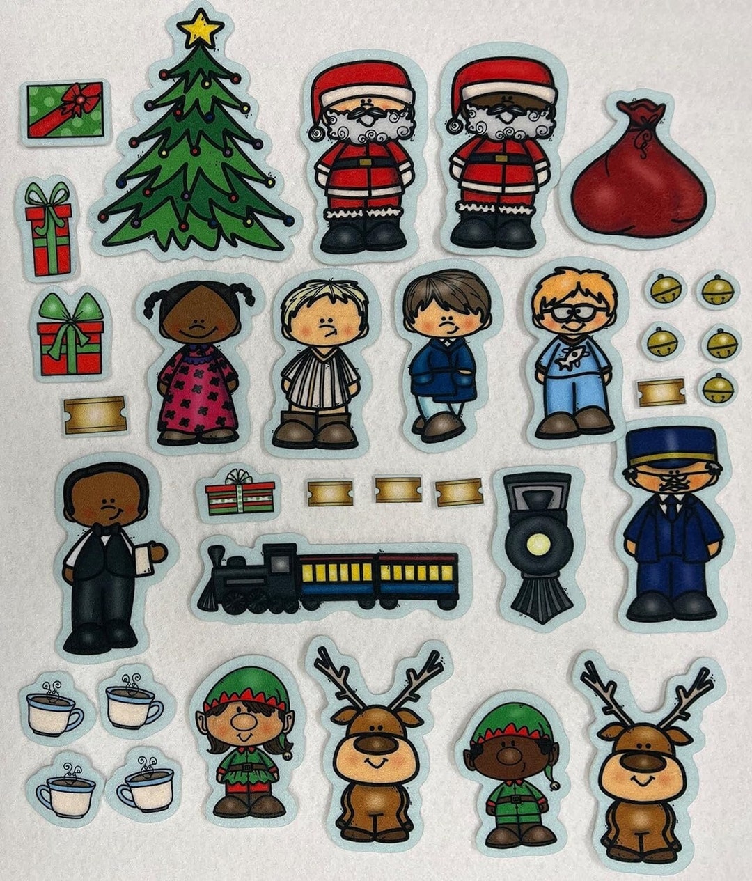 Christmas Train Felt Flannel Board Stories Set Santa Reindeer - Etsy