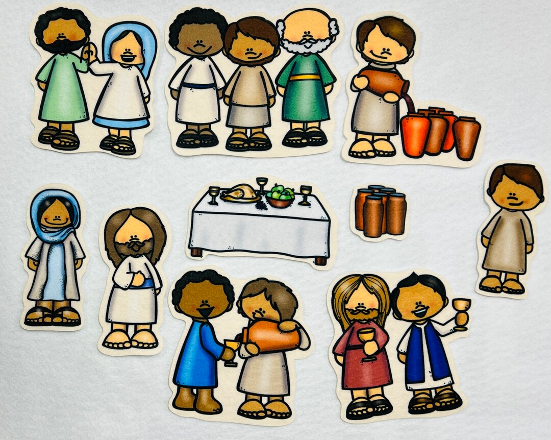 Jesus Turns Water Into Wine Felt Figures for Bible Flannel Board ...