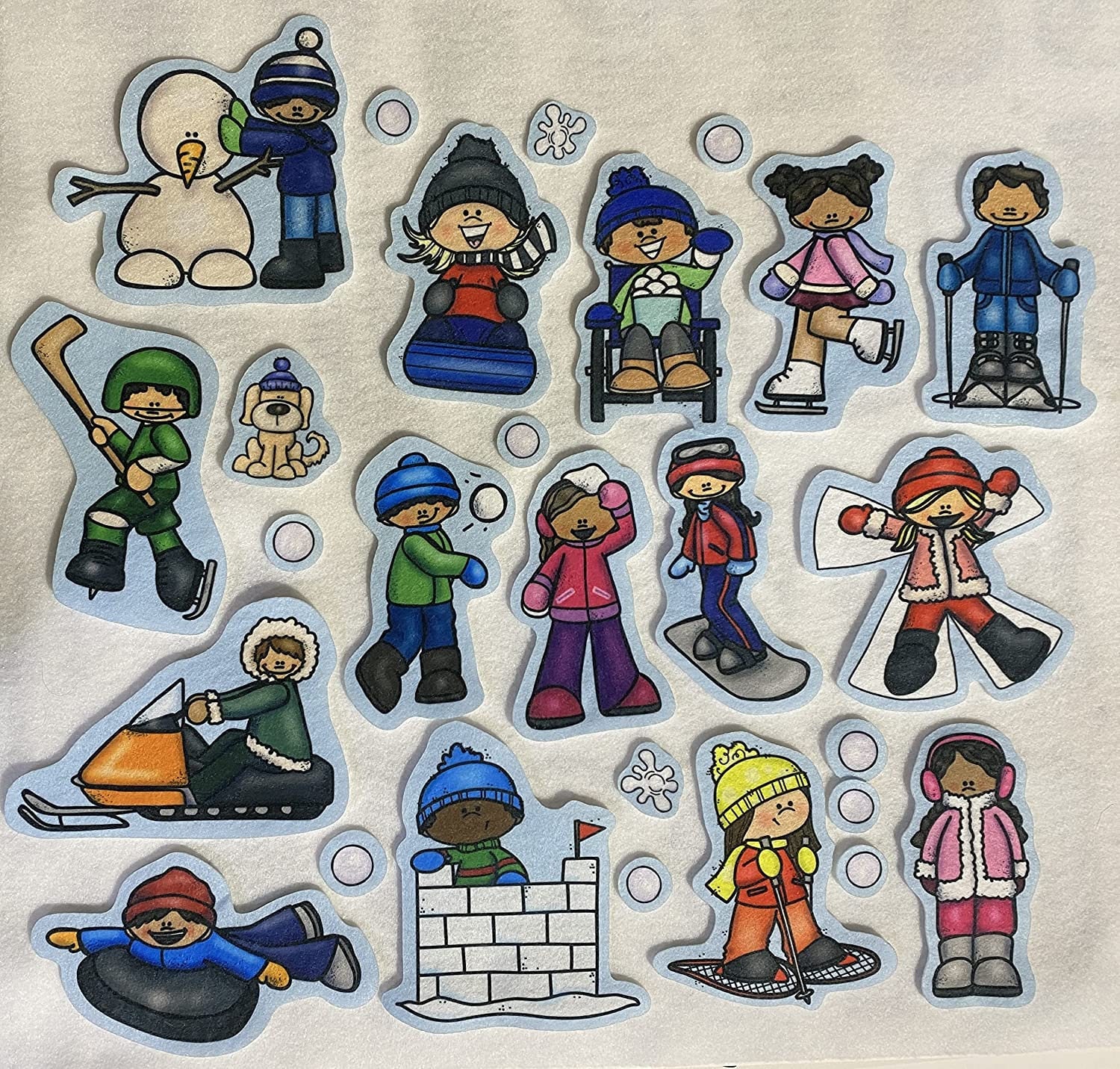 Winter Fun Felt Figures Flannel Board Story Set Felt Board Stories - Etsy