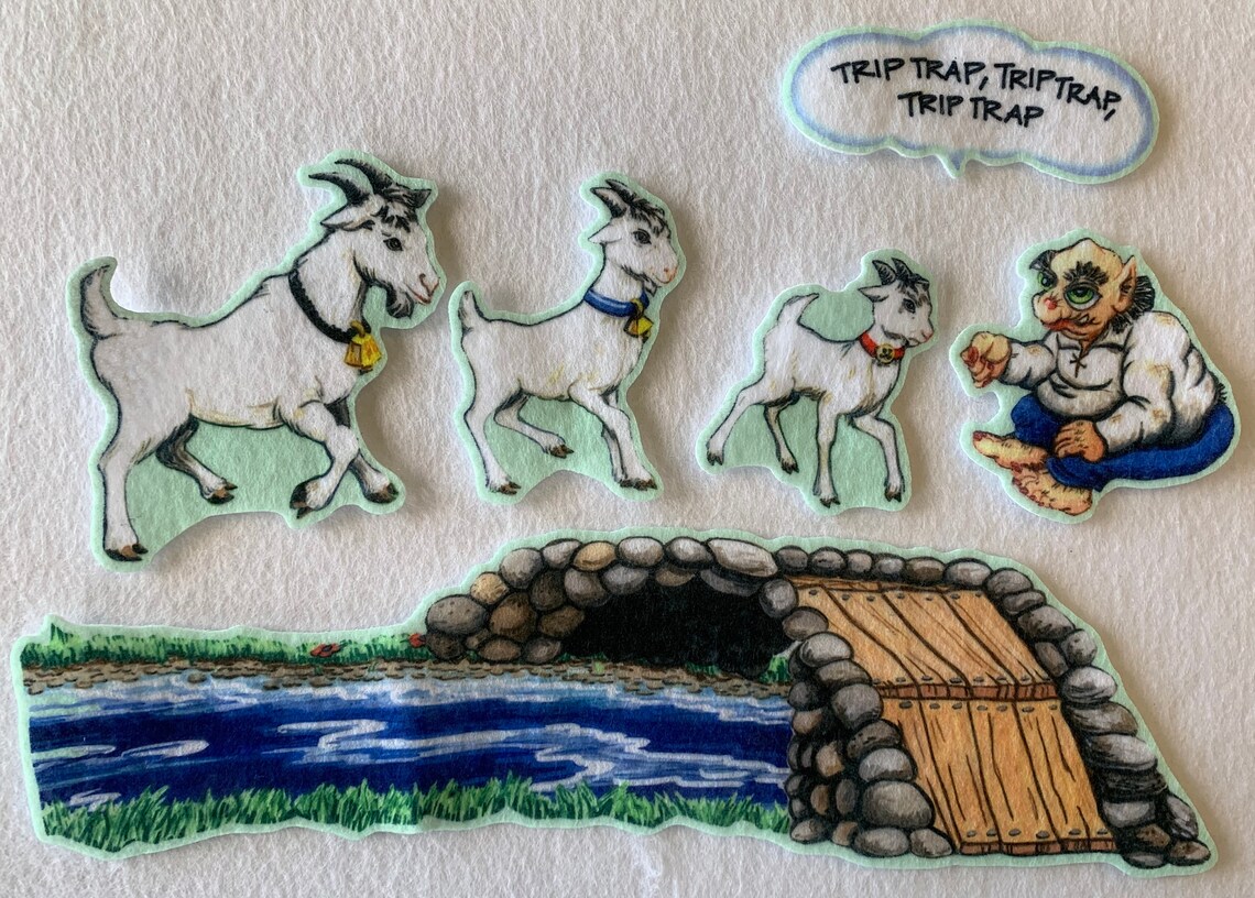 3 Billy Goats Gruff Felt Figures Flannel Board Story Set Felt - Etsy