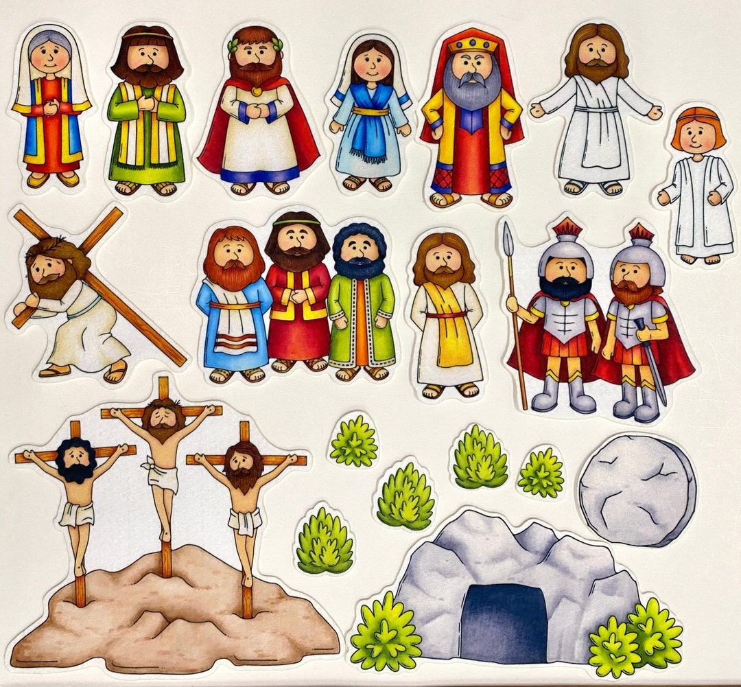 Crucifixion Resurrection and Trial Jesus Felt Set for Bible Felt ...