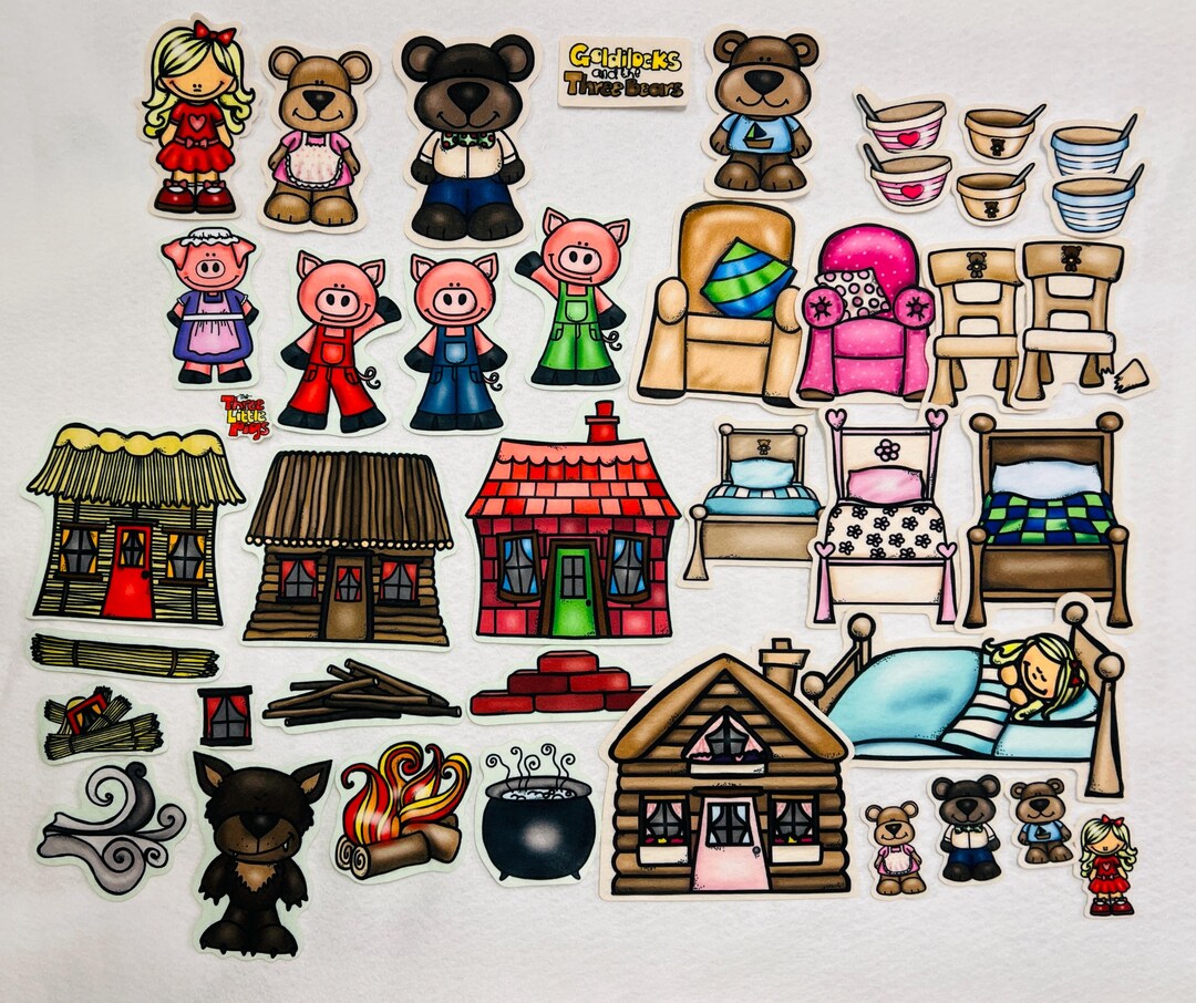 The Three Little Pigs and Goldilocks & the Three Bears Felt Figures ...