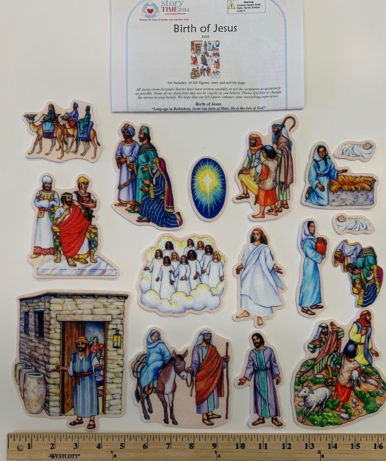 Birth of Jesus Felt Figures Flannel Board Stories Christmas Nativity ...