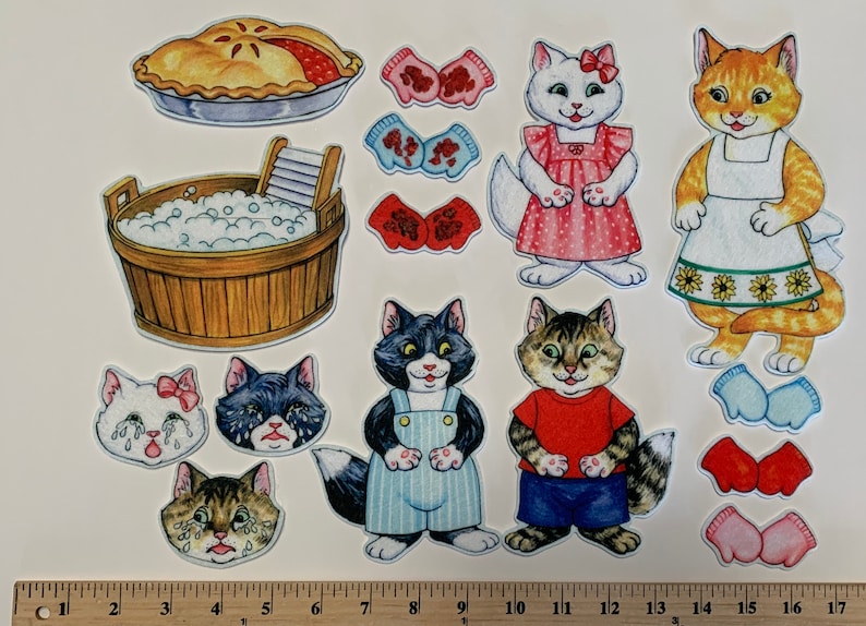 Three Little Kittens Felt Figures Flannel Board Story Set Felt Board ...
