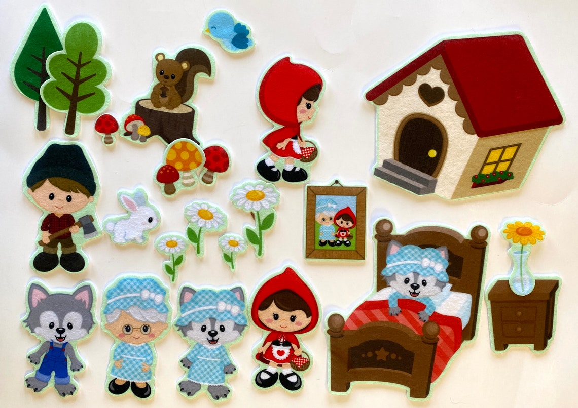 Little Red Riding Hood Felt Figures Flannel Board Story Set Felt Board ...