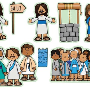 Jesus Talks to the Samaritan Woman at the Well Felt Figures for Bible ...