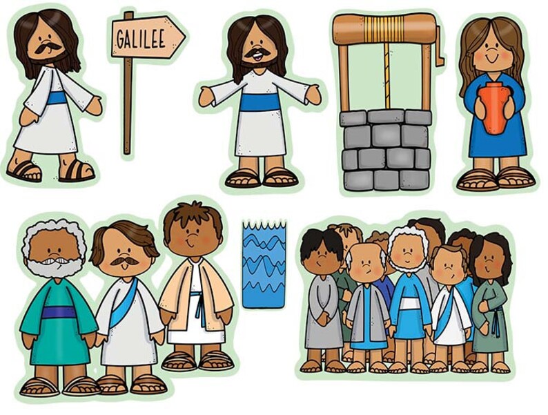 Jesus Talks to the Samaritan Woman at the Well Felt Figures for Bible ...