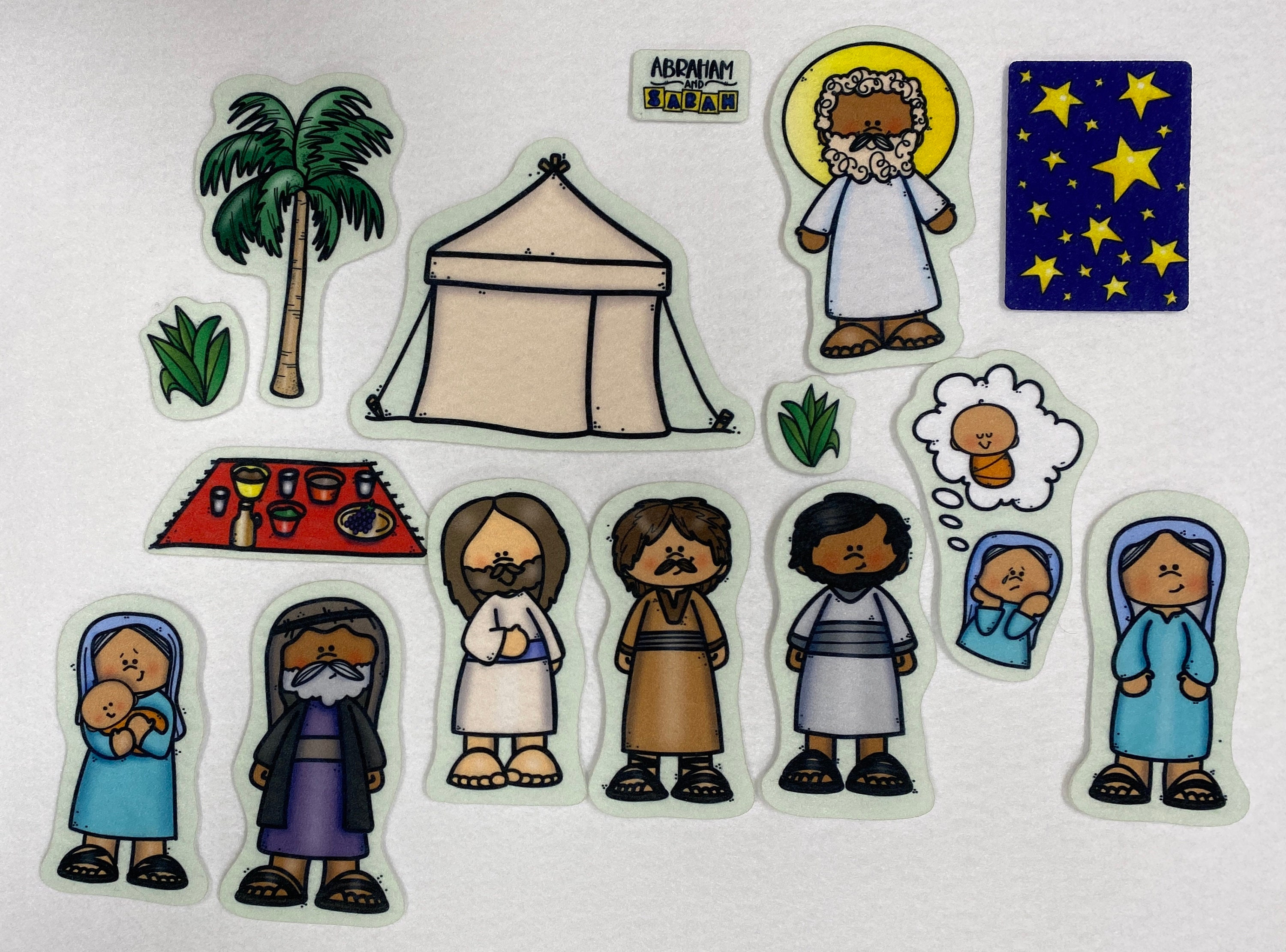 Abraham y Sara Figuras de fieltro para la Biblia Tablero de - Etsy España