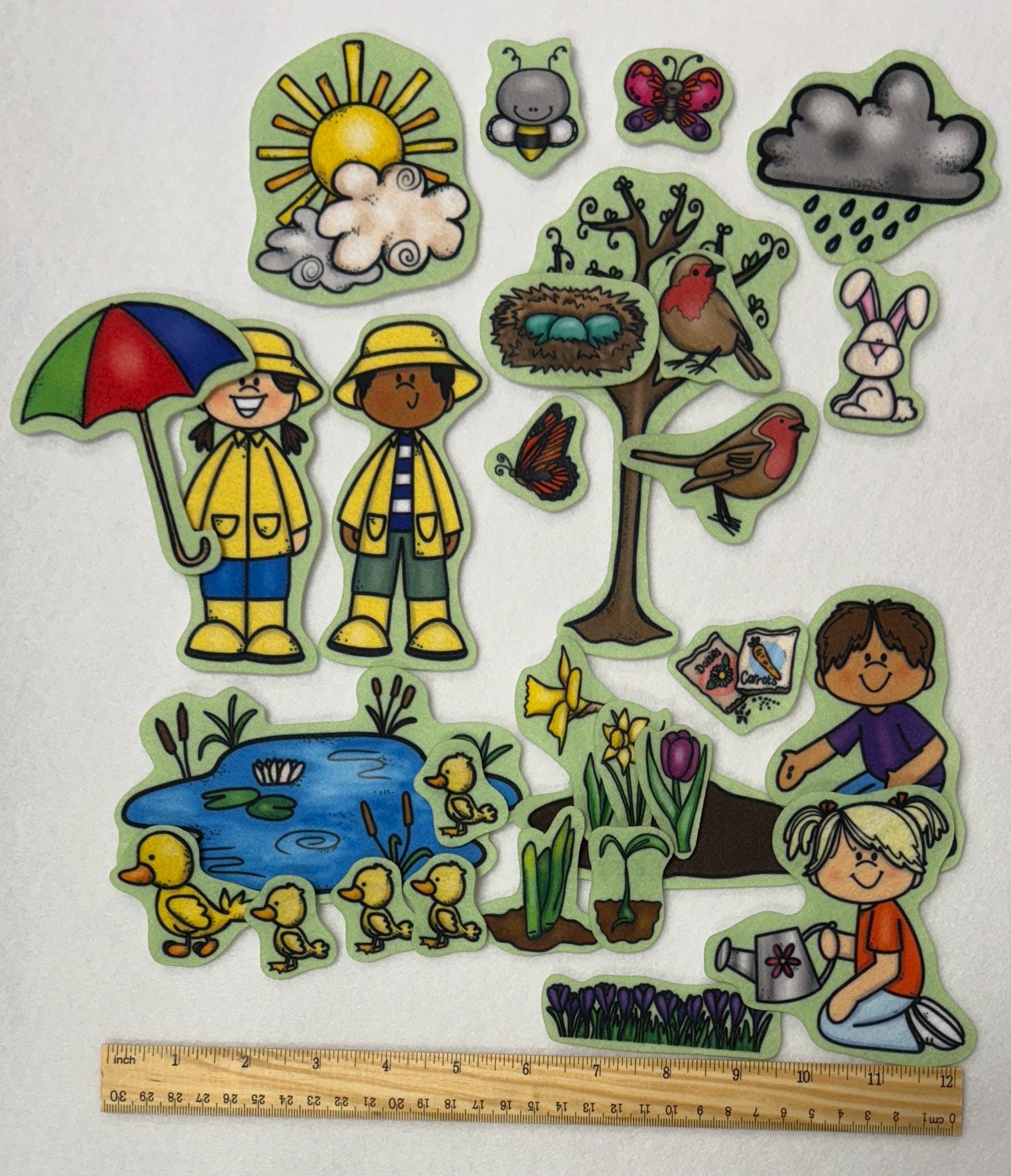 Spring Time Fun Felt Figures Flannel Board Story Set Felt Board Stories ...