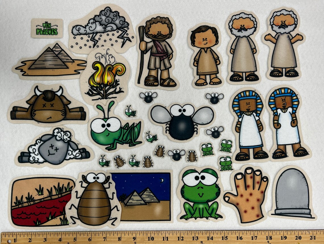 10 Plagues Felt Set Bible Felt Flannel Board Stories Lesson Guide ...