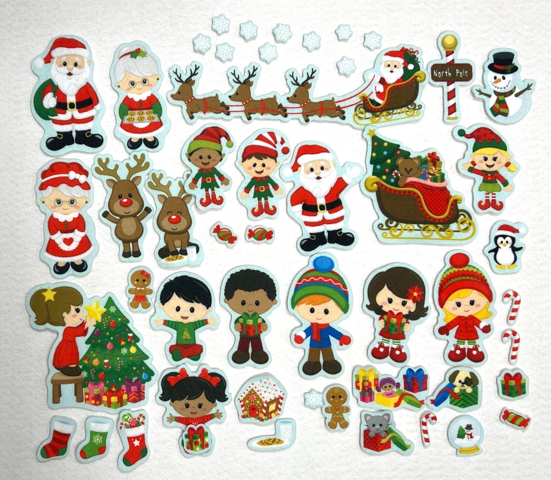 Christmas Felt Flannel Board Stories Set Santa Reindeer Elves Children ...