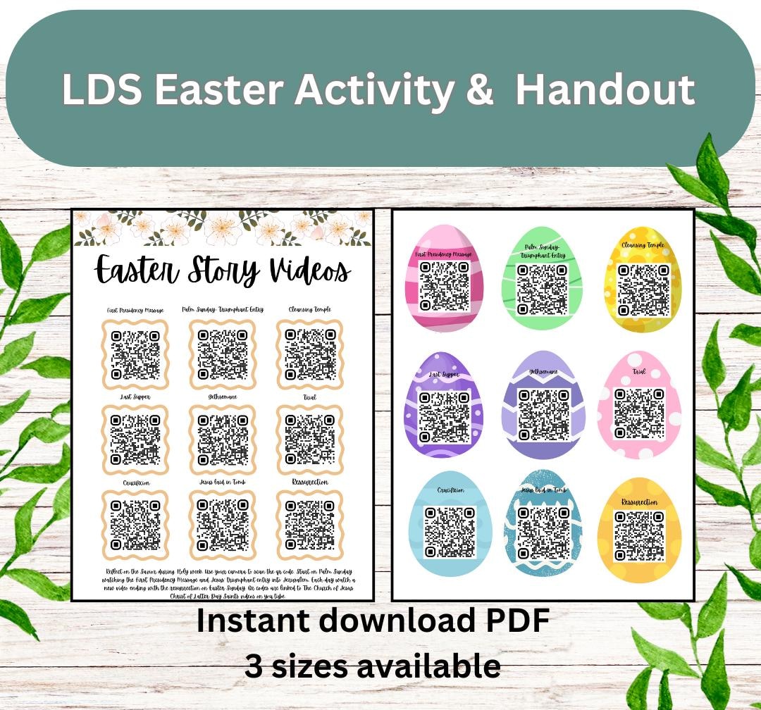 LDS Easter Handout & Activity Instant Download Primary Youth Holy Week ...