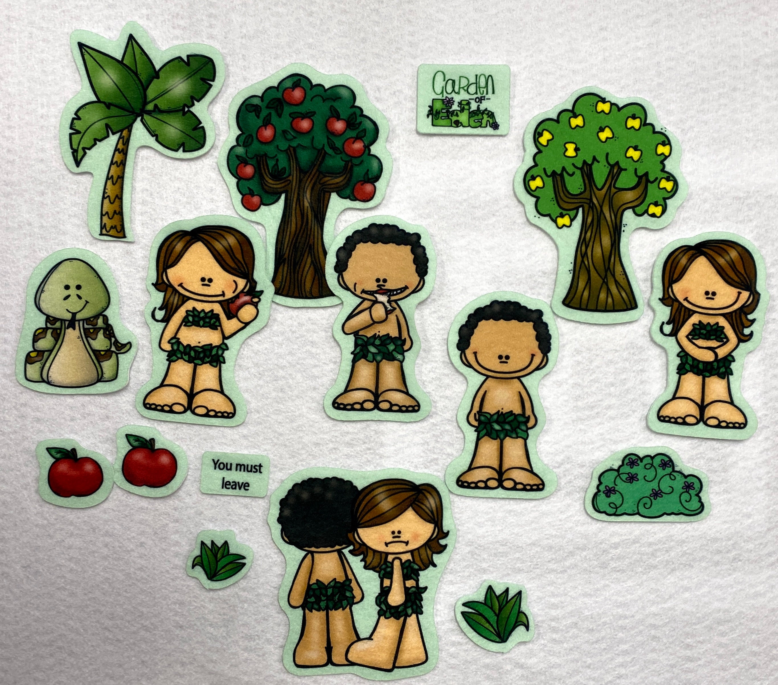 Adam & Eve Garden of Eden Felt Figures for Bible Felt Flannel - Etsy