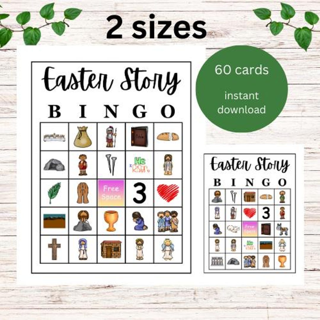 Easter Bingo Bible Christian He is Risen Resurrection Easter Story ...
