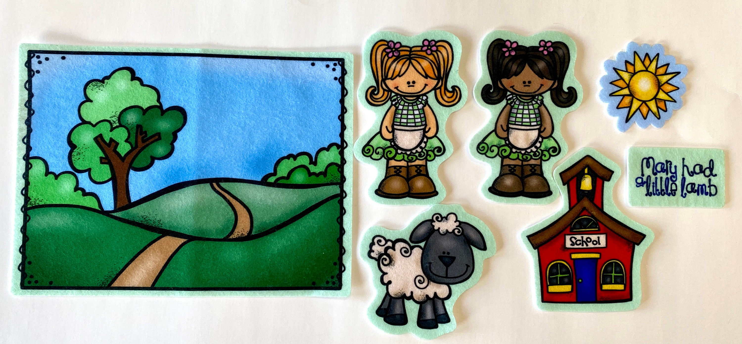 Mary Had A Little Lamb Felt Figures Flannel Board Story Set Felt Board ...
