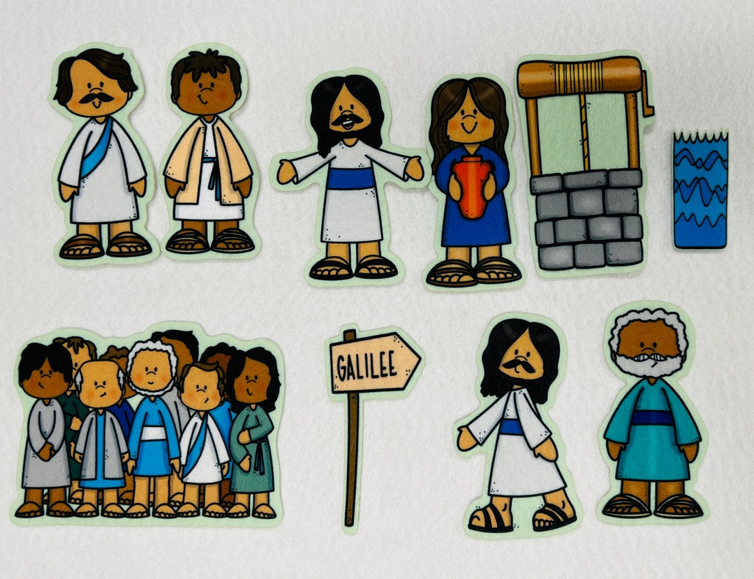Jesus Talks to the Samaritan Woman at the Well Felt Figures for Bible ...