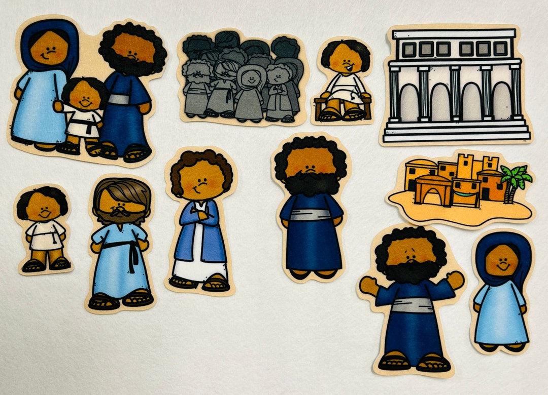 Young Jesus at the Temple Felt Figures for Bible Flannel Board Stories ...