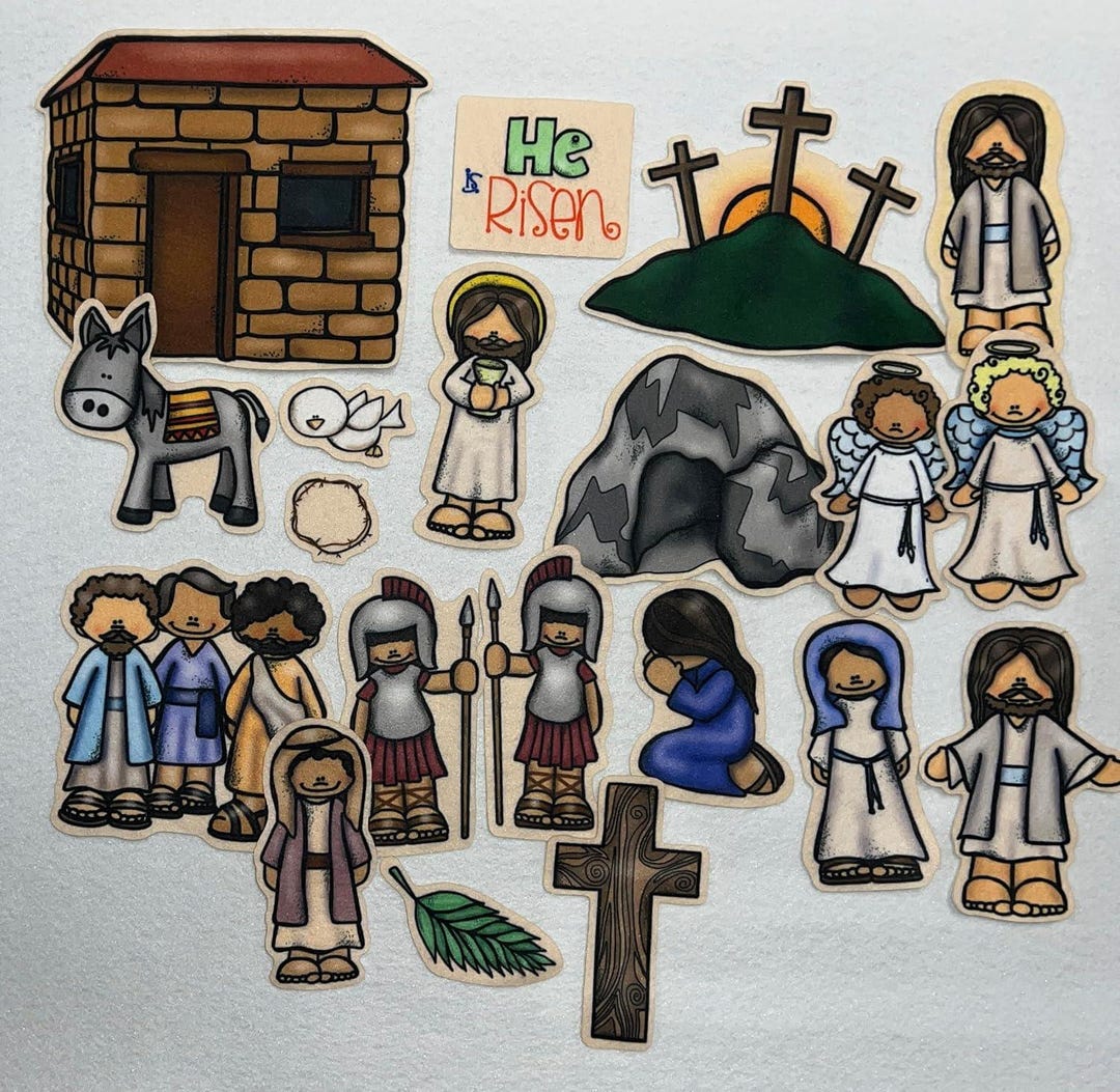 He is Risen Easter Felt Set for Bible Felt Flannel Board Stories Last ...