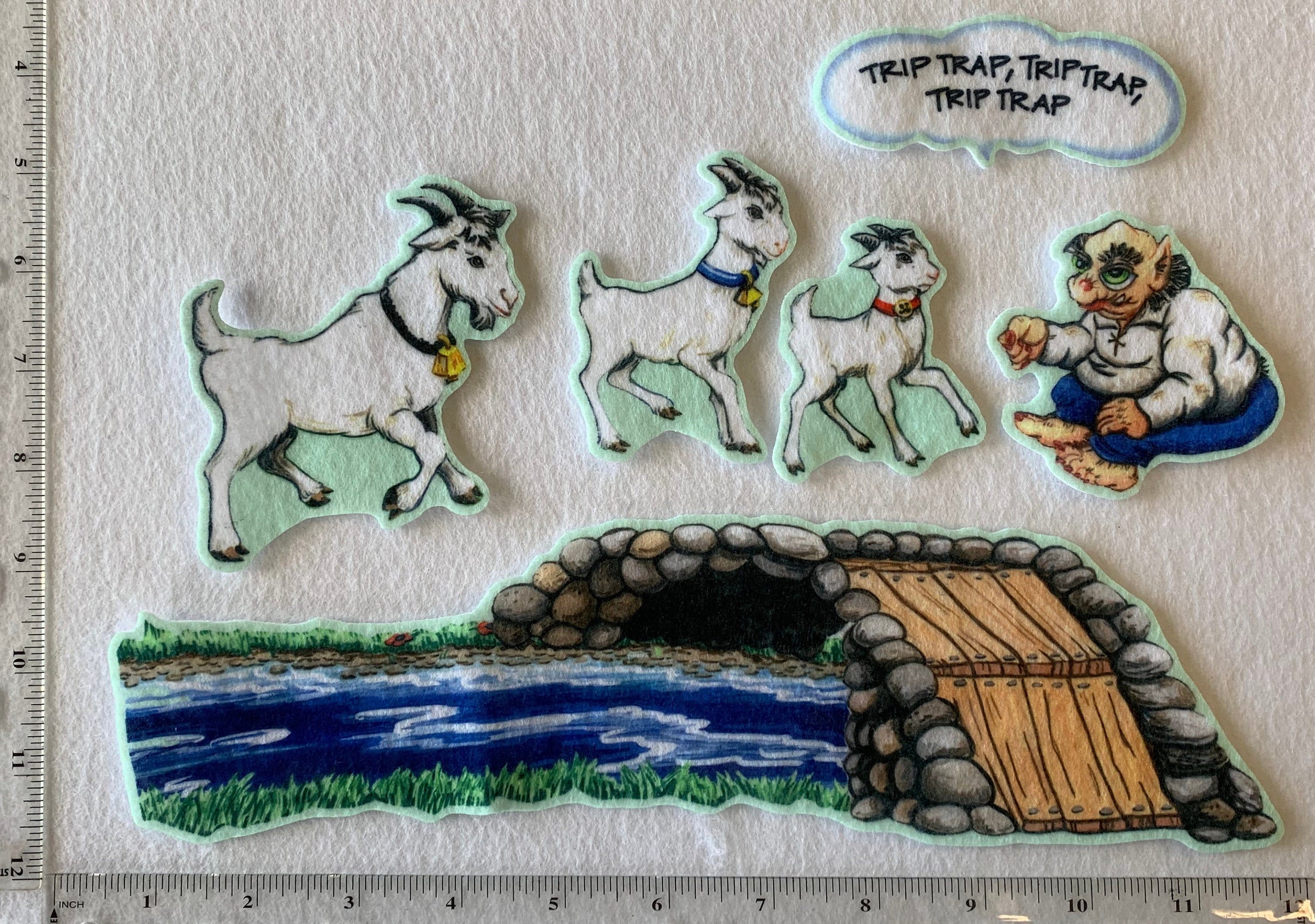 3 Billy Goats Gruff Felt Figures Flannel Board Story Set Felt - Etsy
