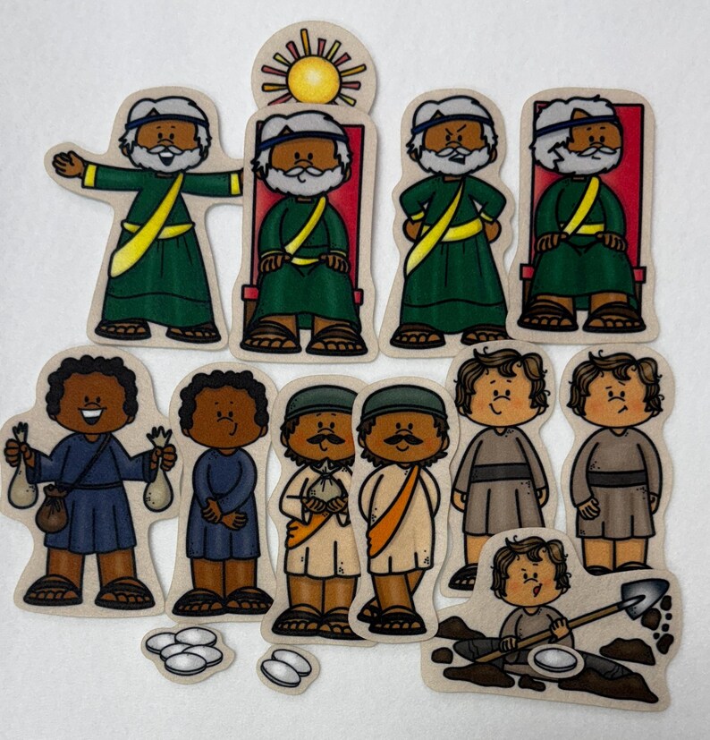 Parable of the Talents Felt Figures for Bible Flannel Board Stories New ...