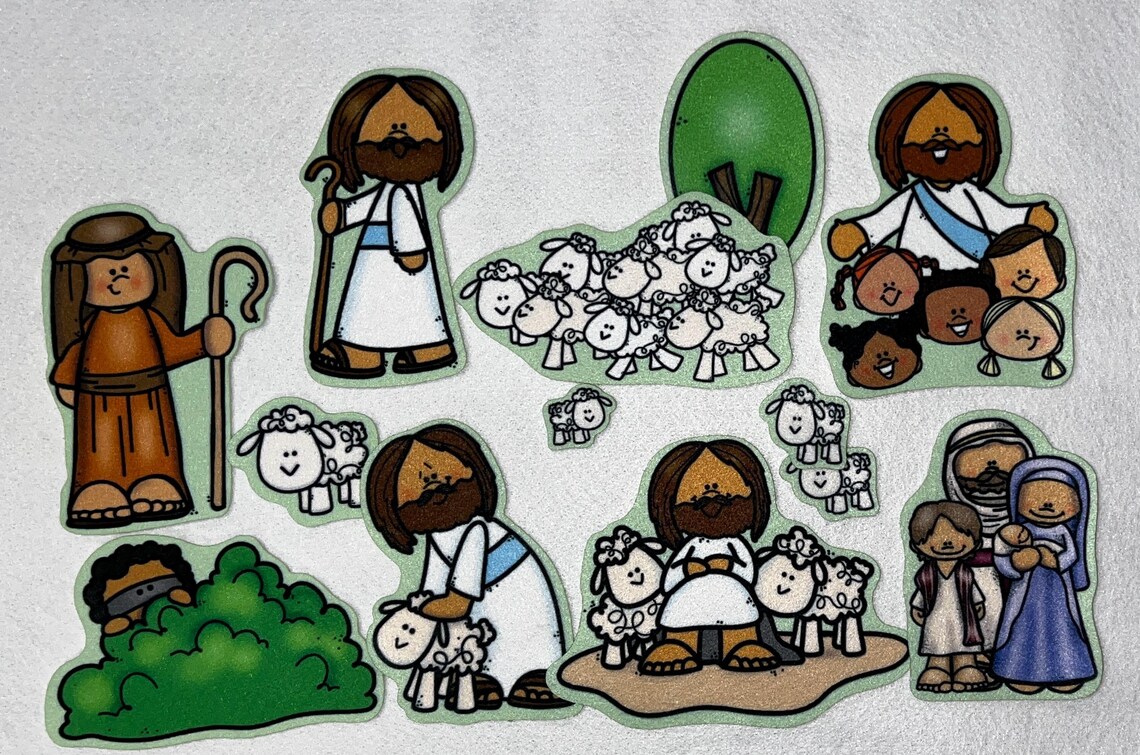Jesus the Good Shepherd Parable of Lost Sheep Felt Figures for Bible ...