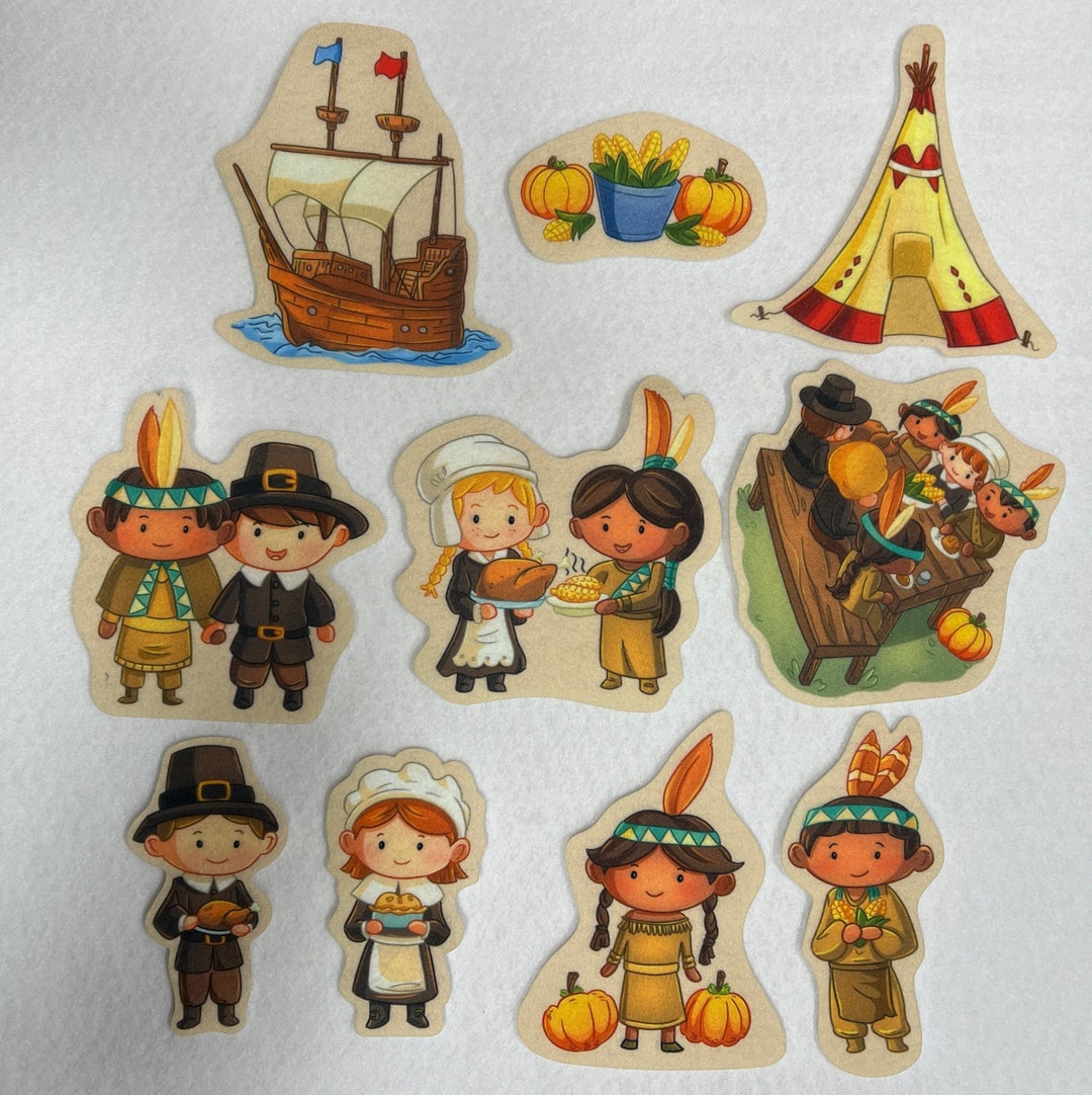 The First Thanksgiving Story Felt Flannel Board Stories Kids Pilgrims ...