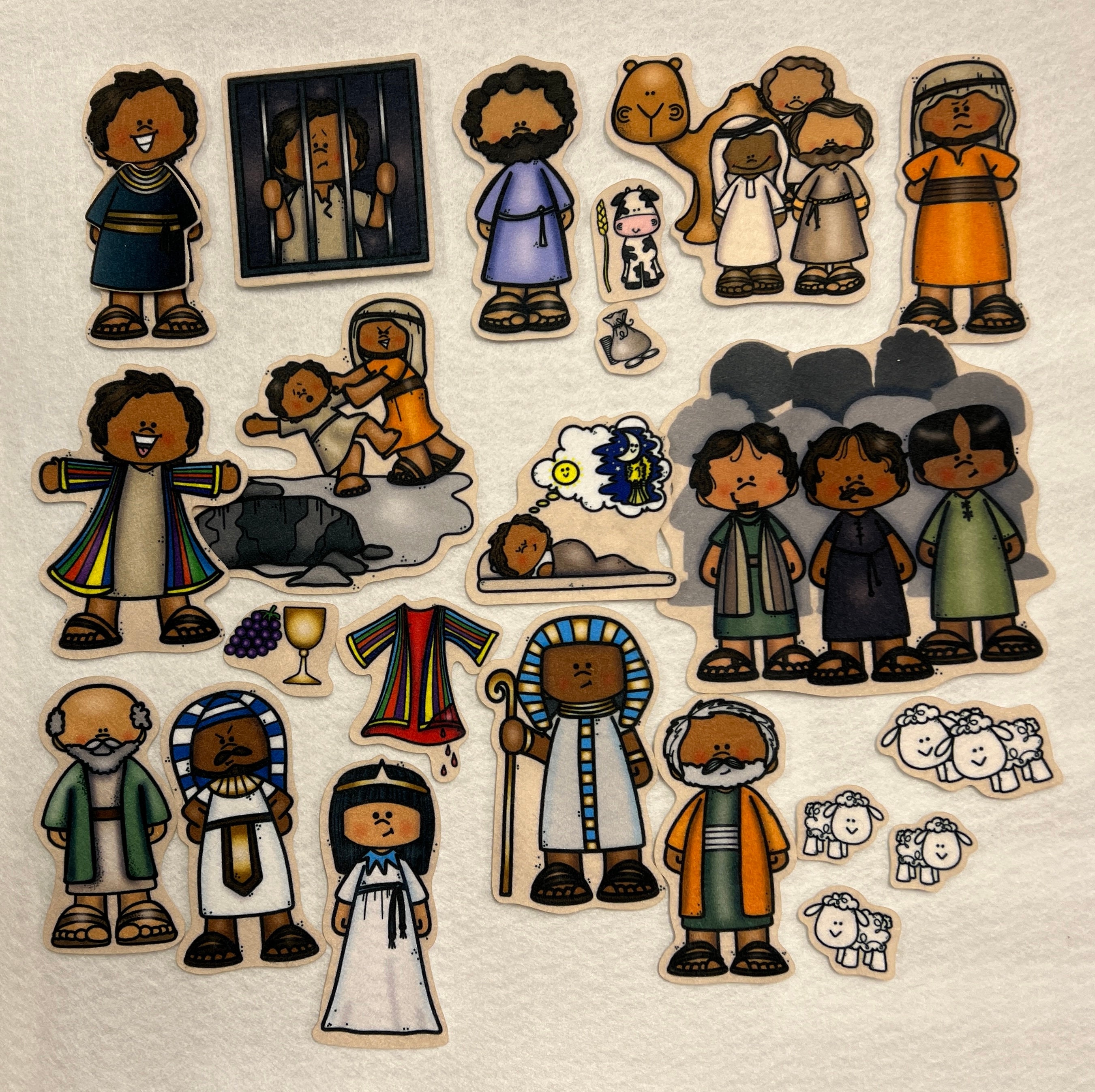 Story of Joseph Coat Many Colors Felt Figures for Bible Felt Flannel ...