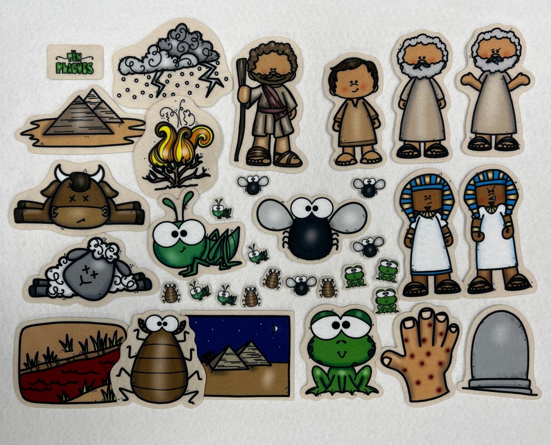 10 Plagues Felt Set Bible Felt Flannel Board Stories Lesson Guide ...