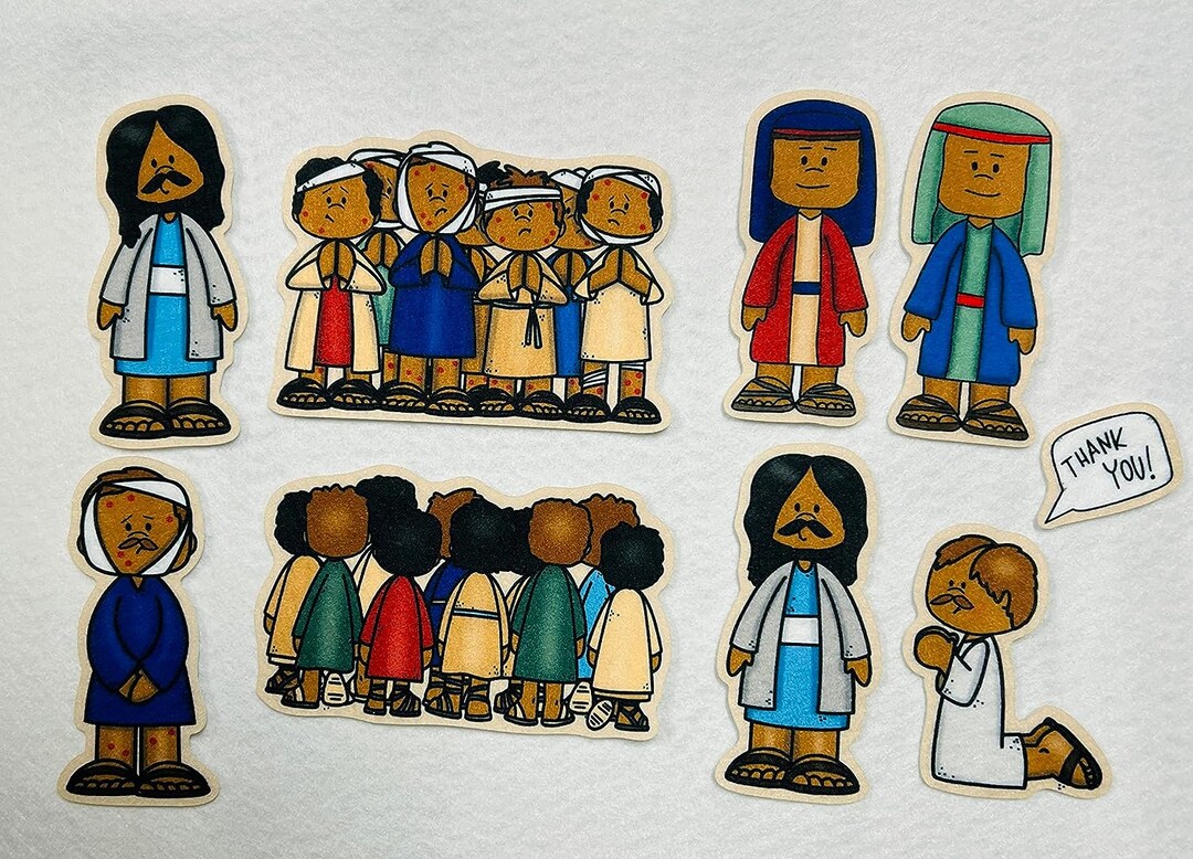 10 Lepers Felt Figures for Bible Felt Flannel Board Stories Old ...