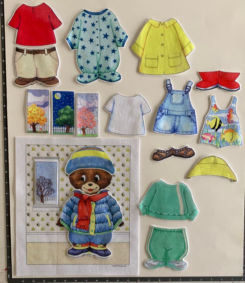 Dress Me Weather Bear 2 Sizes Felt Flannel Board Story Set Felt Board ...