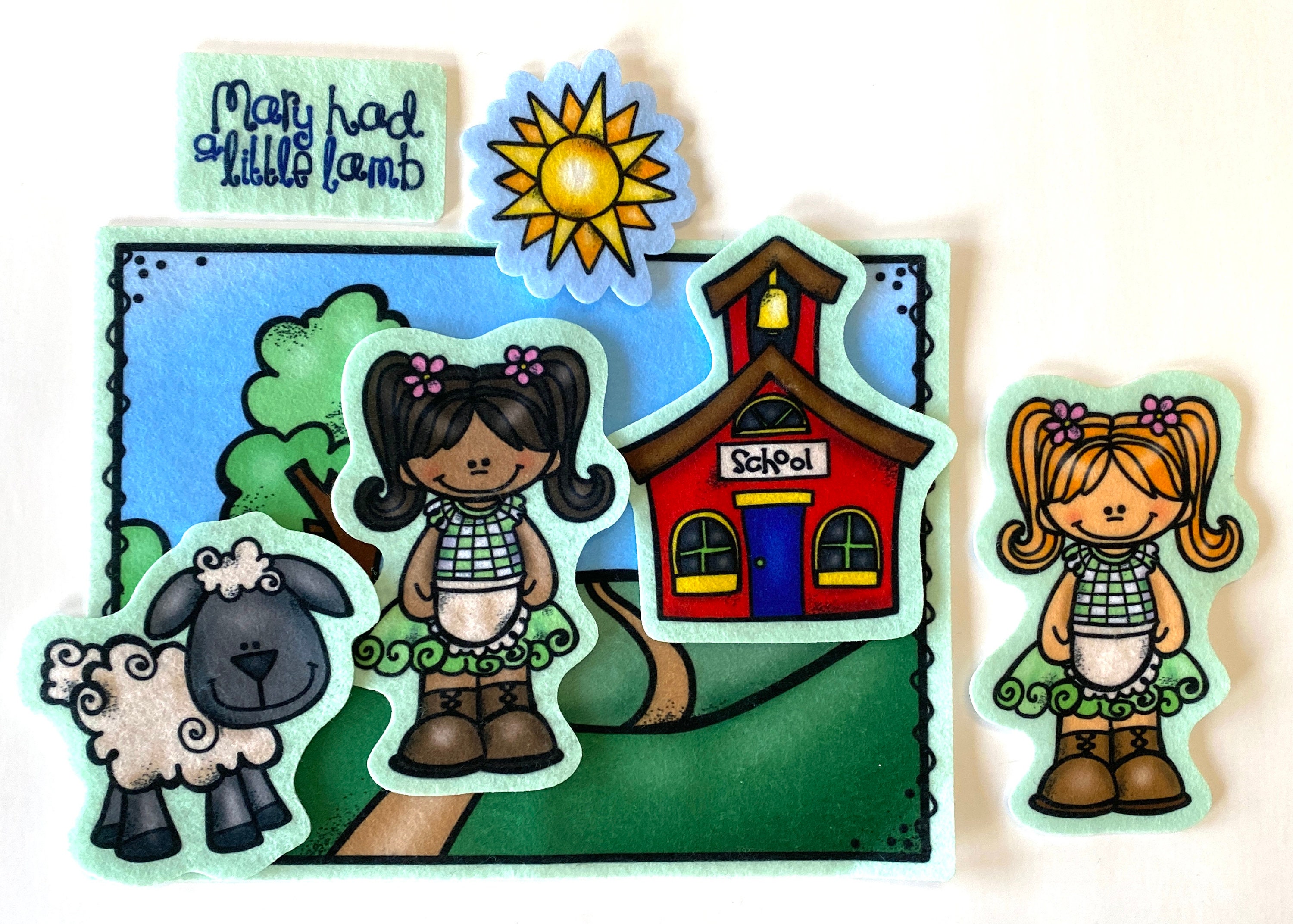 Mary Had A Little Lamb Felt Figures Flannel Board Story Set Felt Board ...