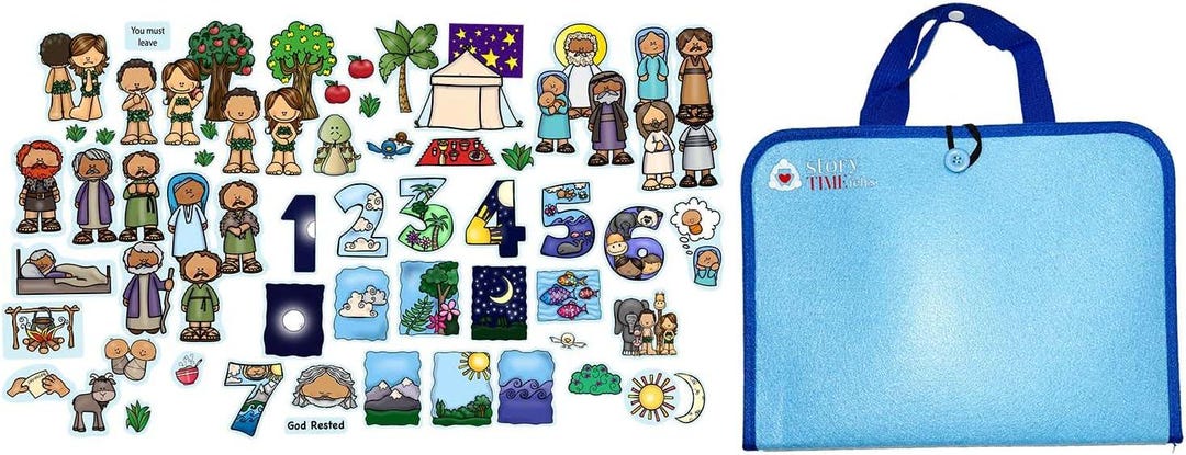 4 Bible Stories Felt Set & Flannel Board Days of Creation Garden of ...