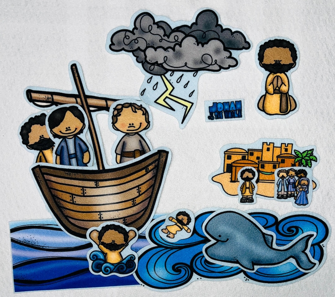 Jonah & the Whale Felt Figures for Bible Flannel Board Stories Old ...