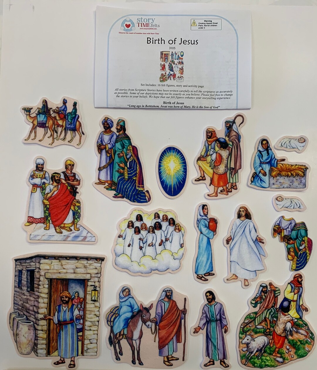 Birth of Jesus Felt Figures Flannel Board Stories Christmas Nativity ...