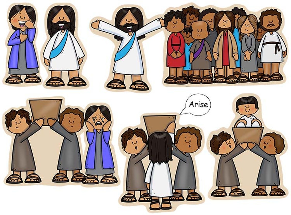 Jesus Raises the Widow's Son Felt Figures for Bible Flannel Board ...