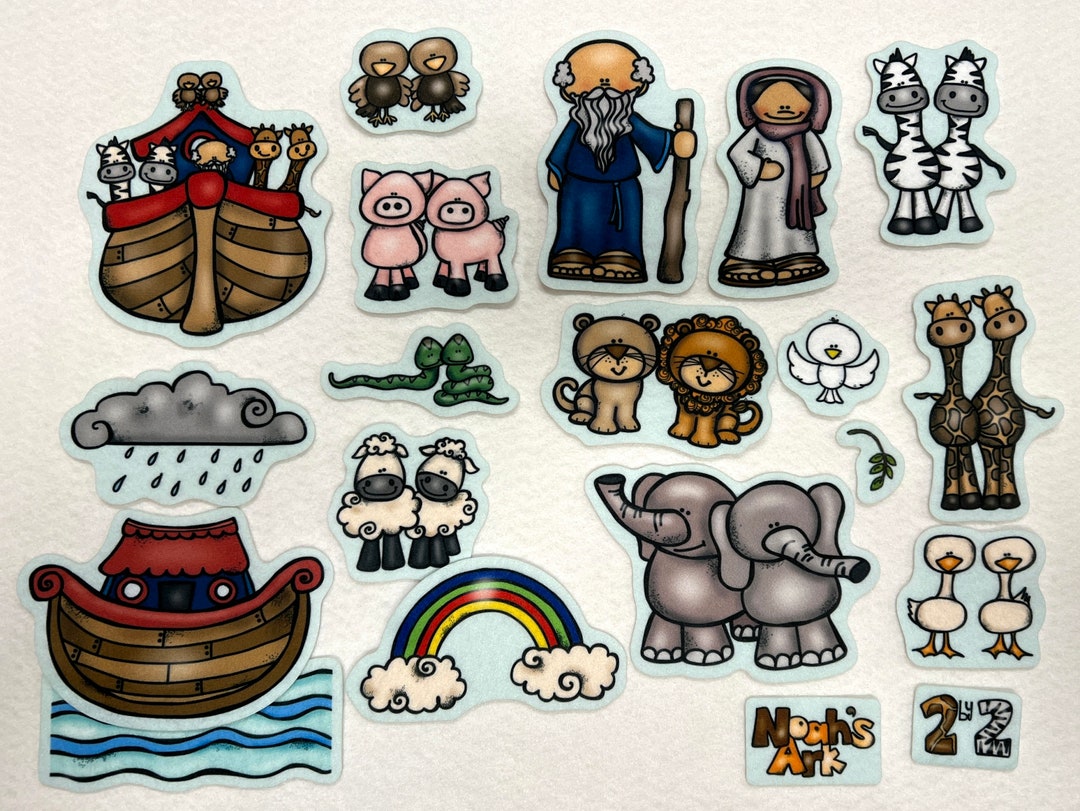 Noah's Ark Felt Set Bible Felt Flannel Board Stories Lesson Guide ...